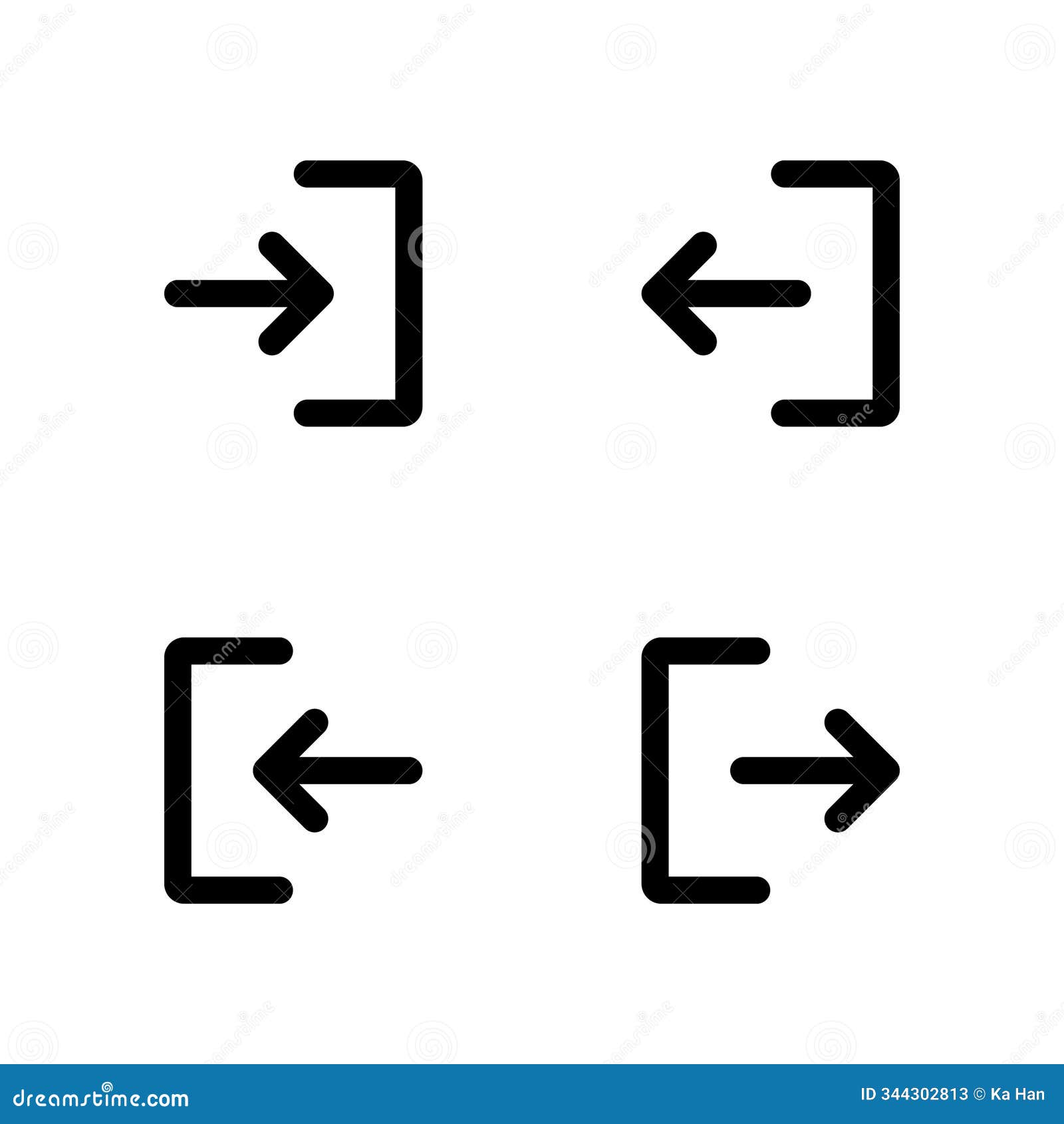Logout Icon Black And White Vector Outline Sign | CartoonDealer.com ...