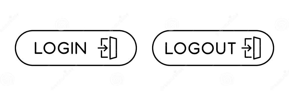 Login and Logout Vector Icon Set. Sign Out, Sign in Symbol Stock Vector ...
