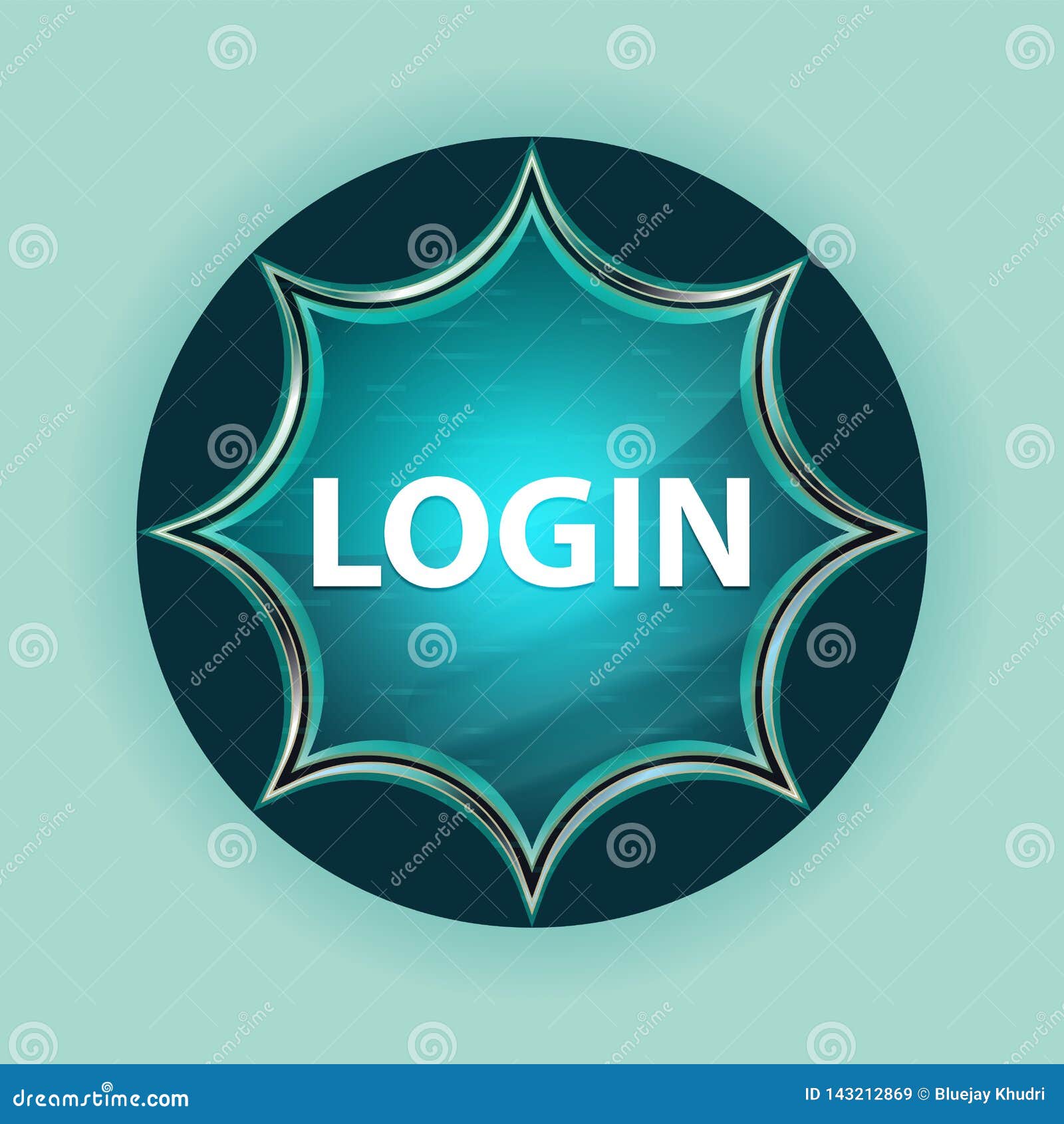 Login Magical Glassy Sunburst Blue Button Sky Blue Background Stock ...