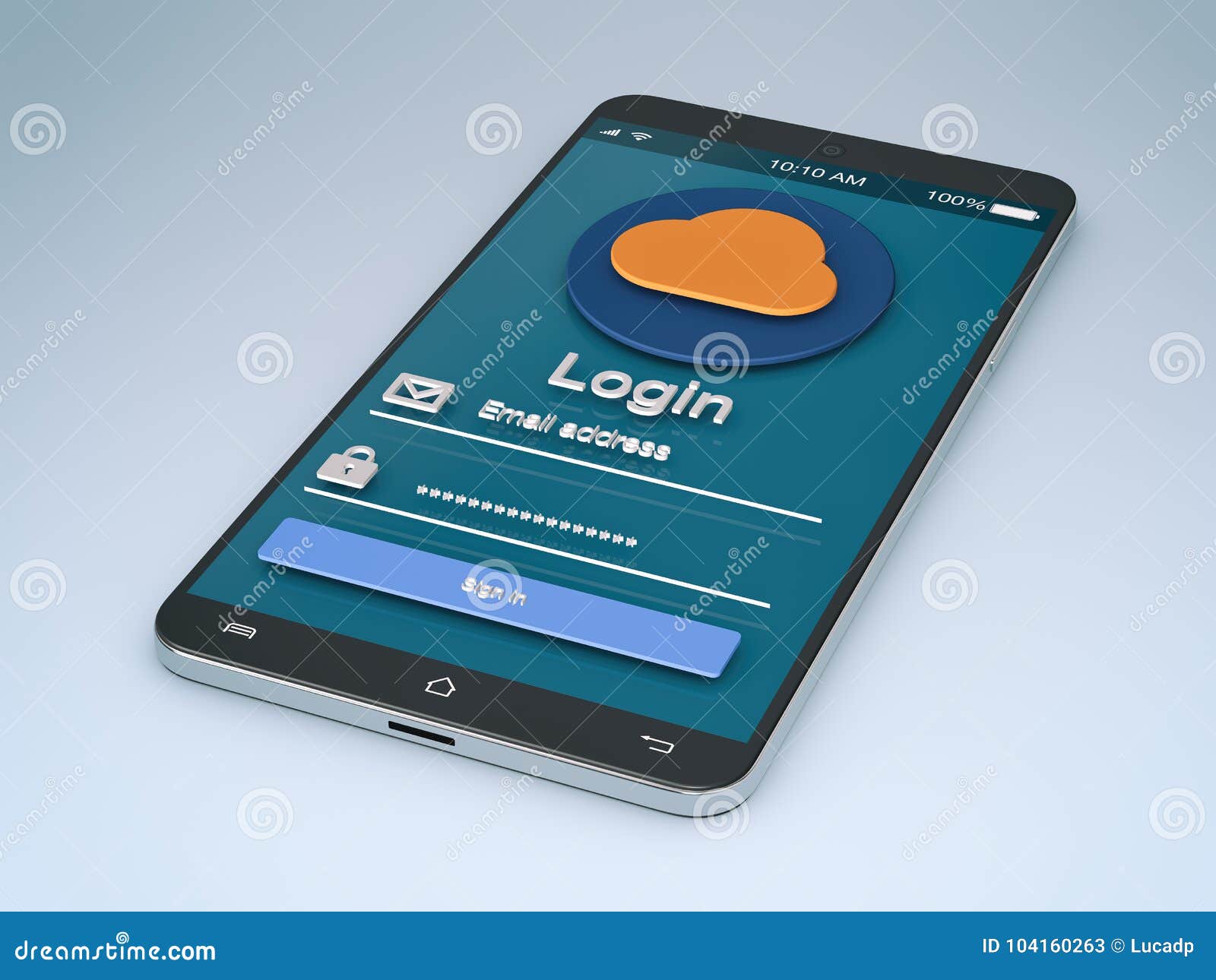 Login mobile app stock illustration. Illustration of download - 104160263