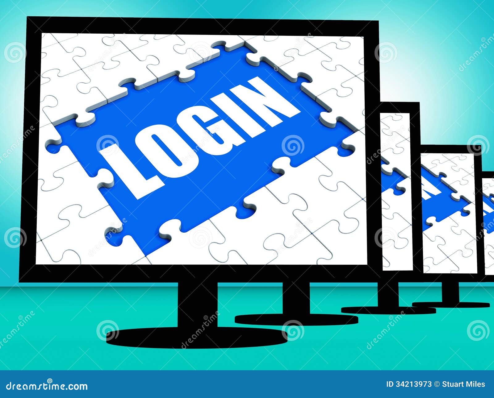 Login Monitors Shows Web Internet Log in Security Stock Illustration ...