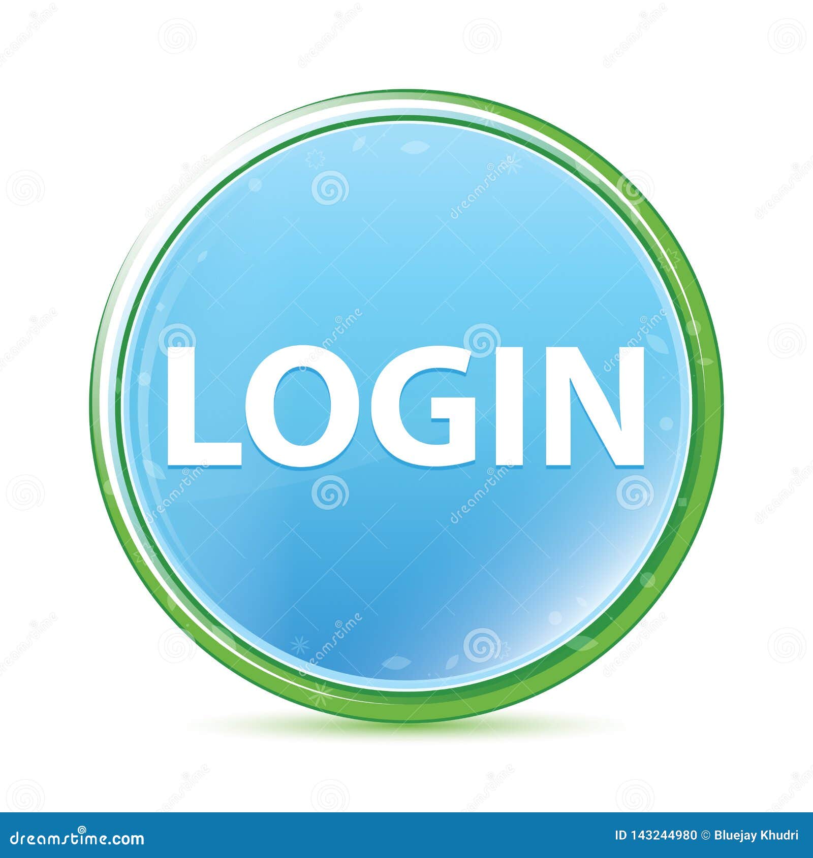 Login Natural Aqua Cyan Blue Round Button Stock Illustration ...