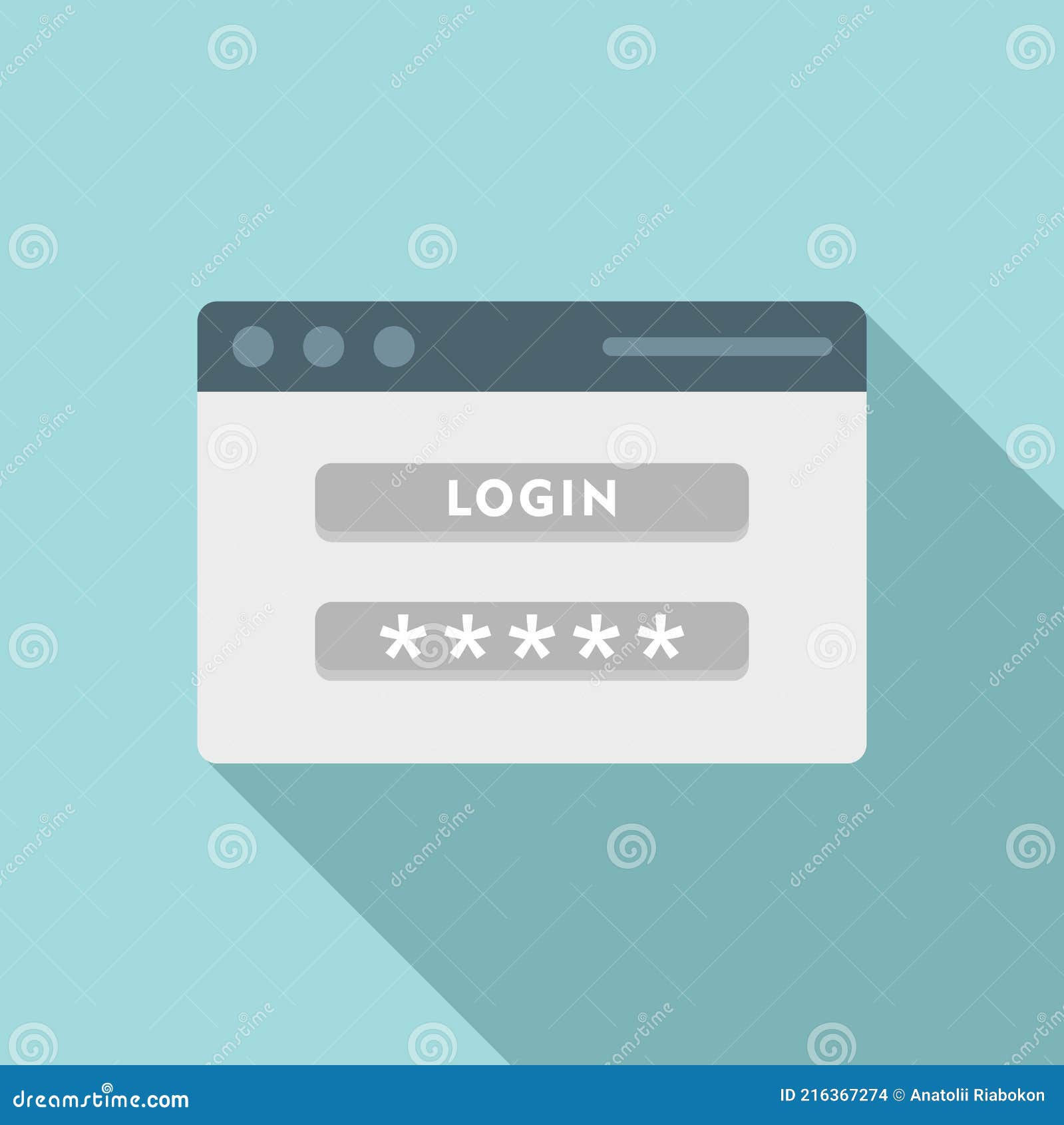 Login Page Authentication Icon, Flat Style Stock Vector - Illustration ...