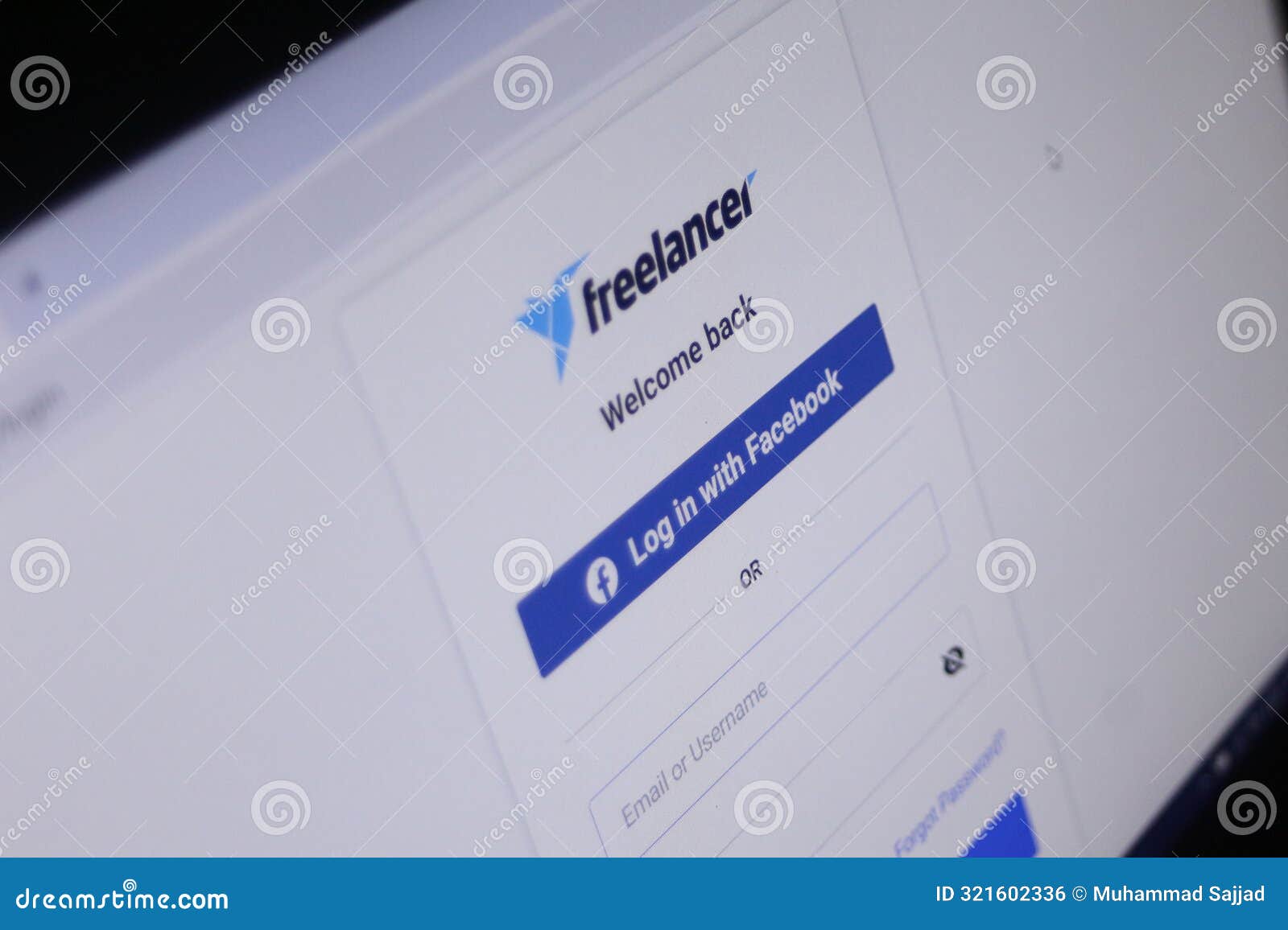 Freelancer Login Page on a Computer Screen Editorial Photo - Image of ...