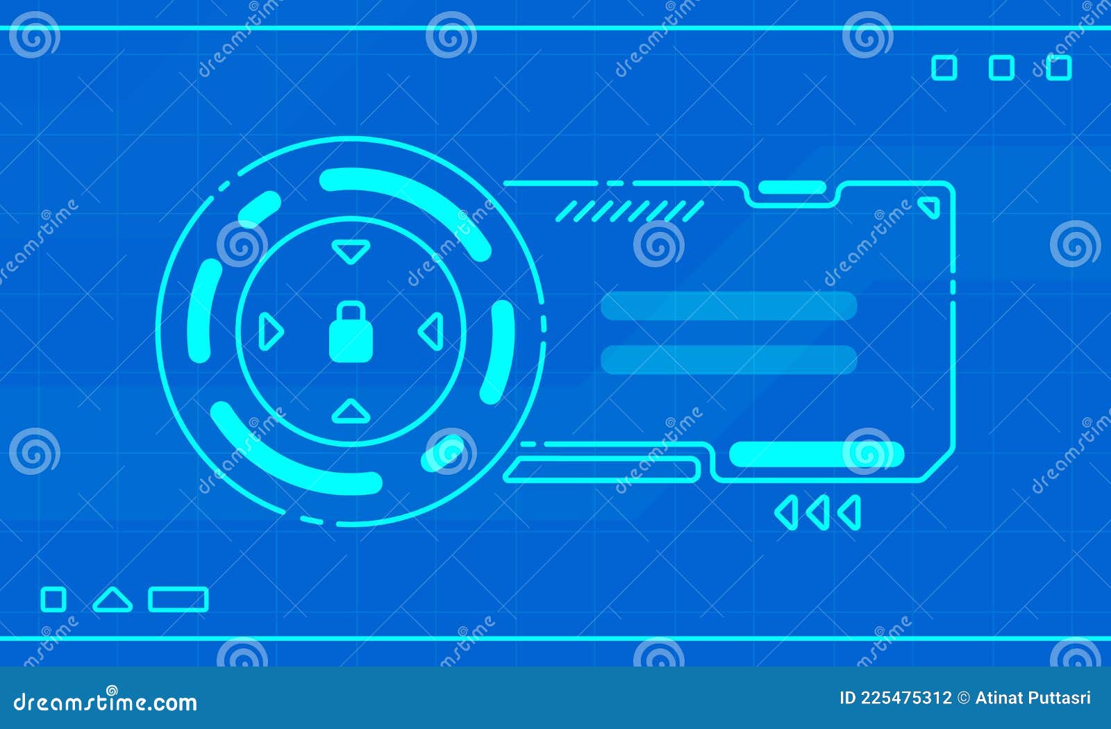 Login Page Futuristic Interface Hud Stock Vector - Illustration of ...