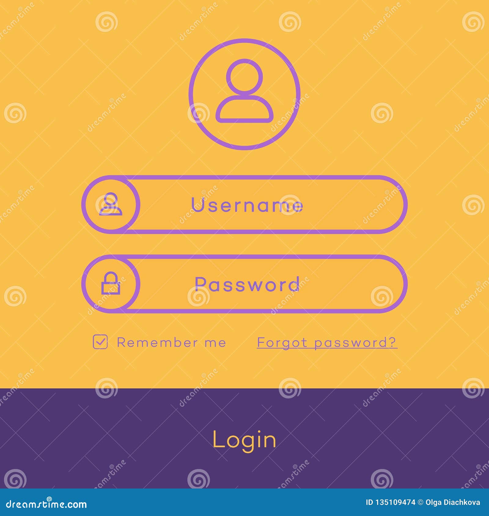 Login Page Form Modern Flat Style Stock Vector - Illustration of form ...