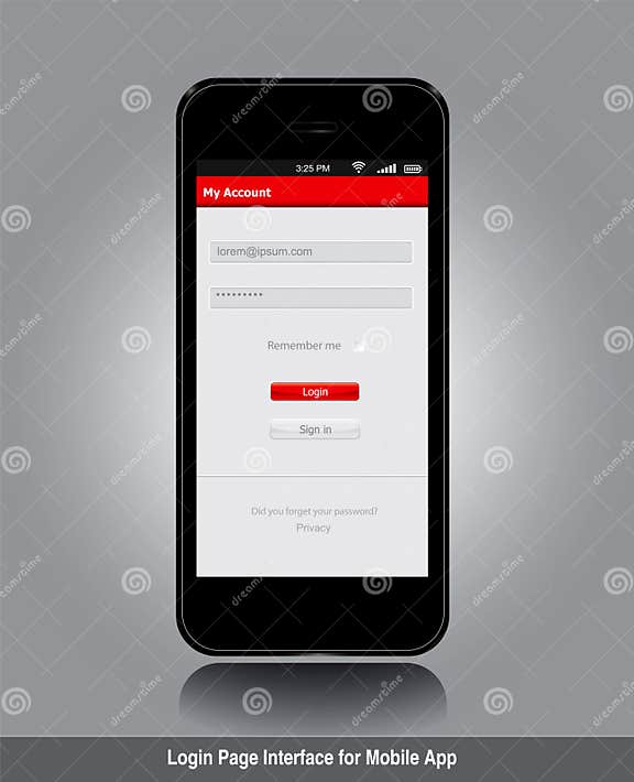 Login Page Interface Design Stock Vector - Illustration of form ...