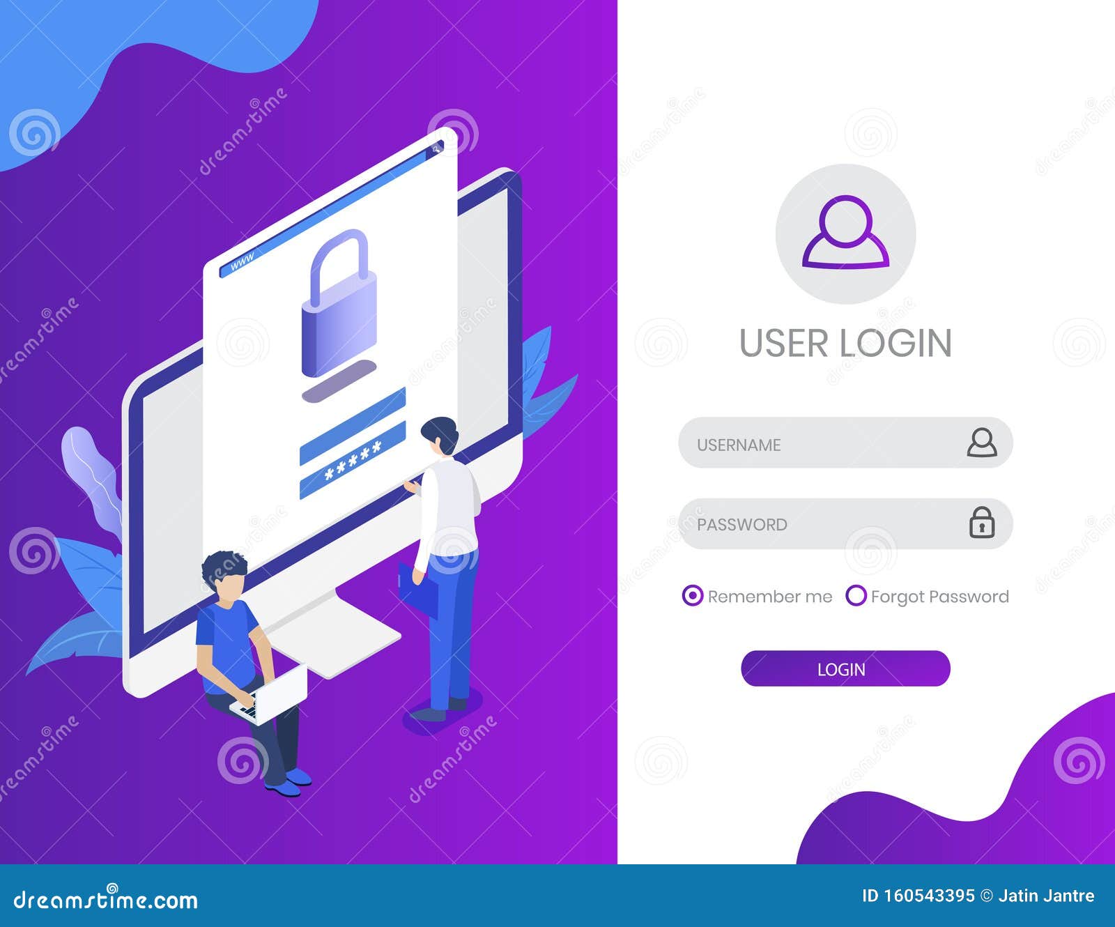 Login Page Isometric Vector Design Stock Vector - Illustration of ...