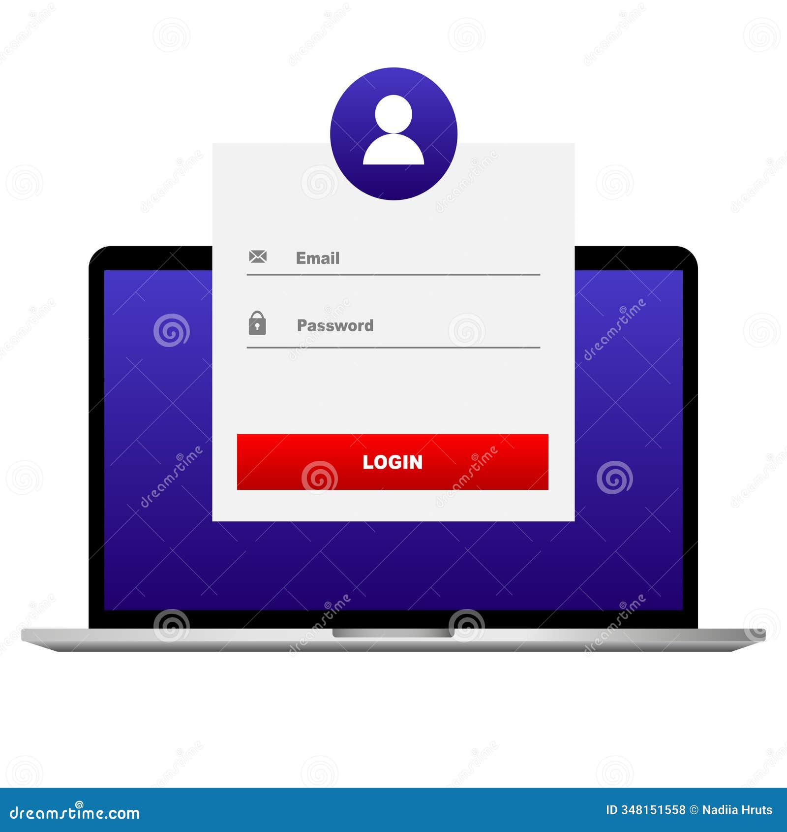 Login Page on Laptop Screen. Authorization on the Browser Page with the ...