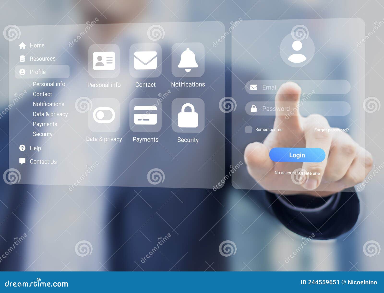 Login Page with Password To Access Online Profile Account. Secured ...
