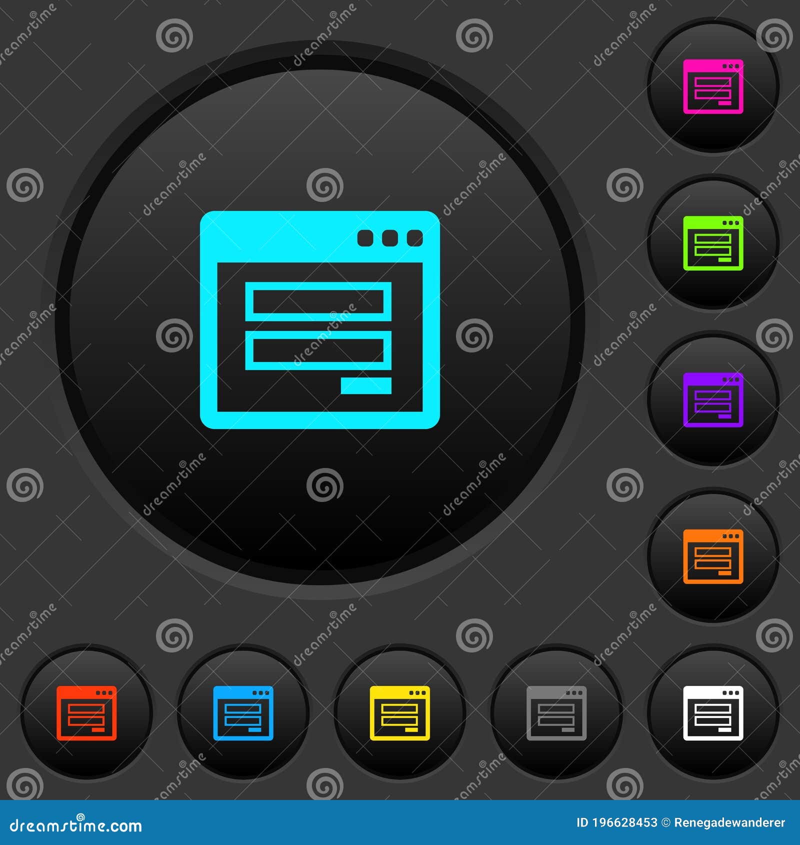 Login Panel White Icons On Edged Square Buttons Vector Illustration ...