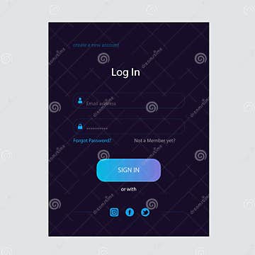 Login Panel, Modern Login Page Design Template Stock Vector ...