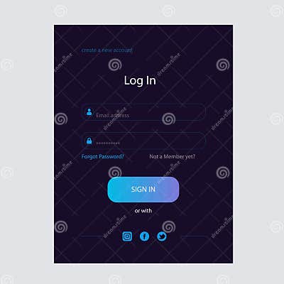 Login Panel, Modern Login Page Design Template Stock Vector ...