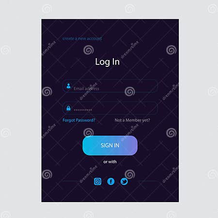 Login Panel, Modern Login Page Design Template Stock Vector ...