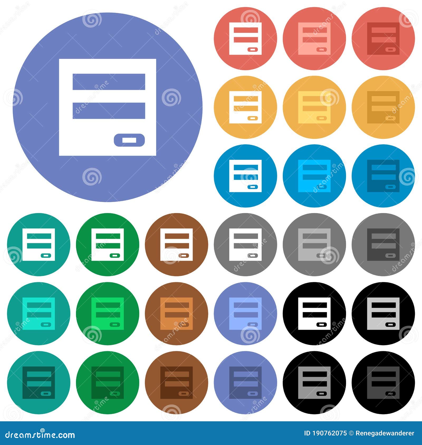 Login Panel Round Flat Multi Colored Icons Stock Vector - Illustration ...