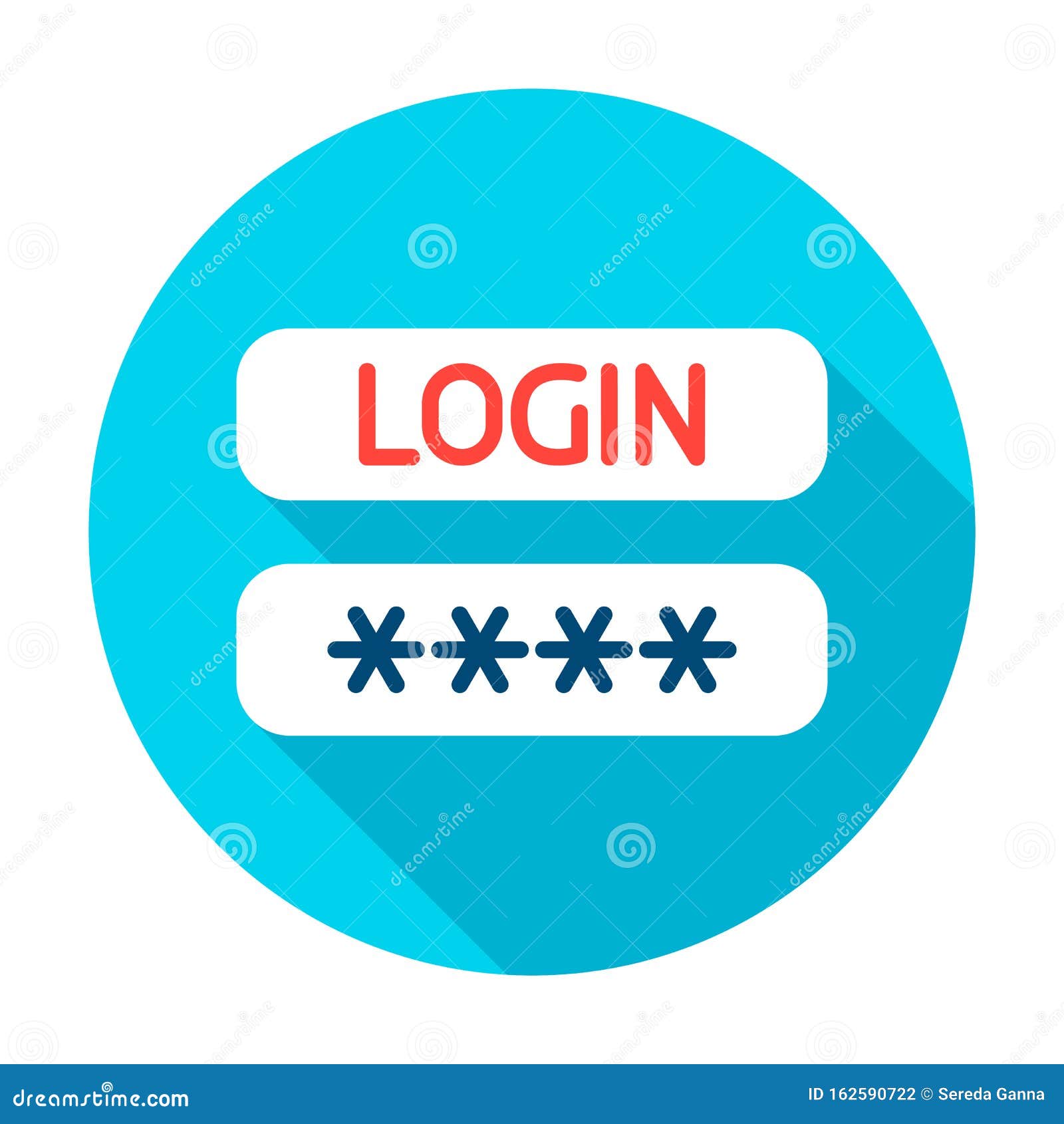 Login Password Circle Icon stock vector. Illustration of protection ...