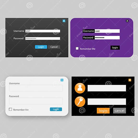 Login and password design stock vector. Illustration of concept - 14141474