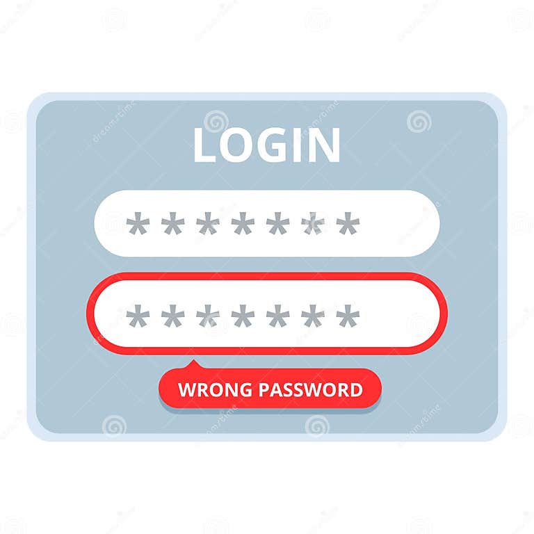Login Password Error Icon Cartoon Vector. Safety Error Stock Vector ...