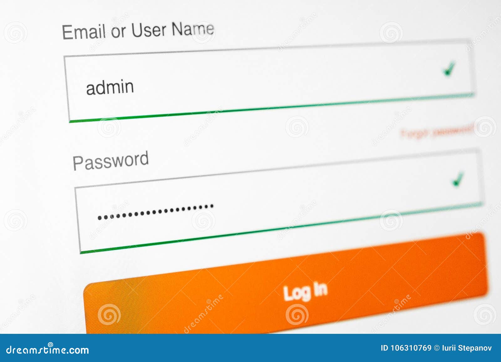 Login and Password Fields on Screen Stock Image - Image of internet ...