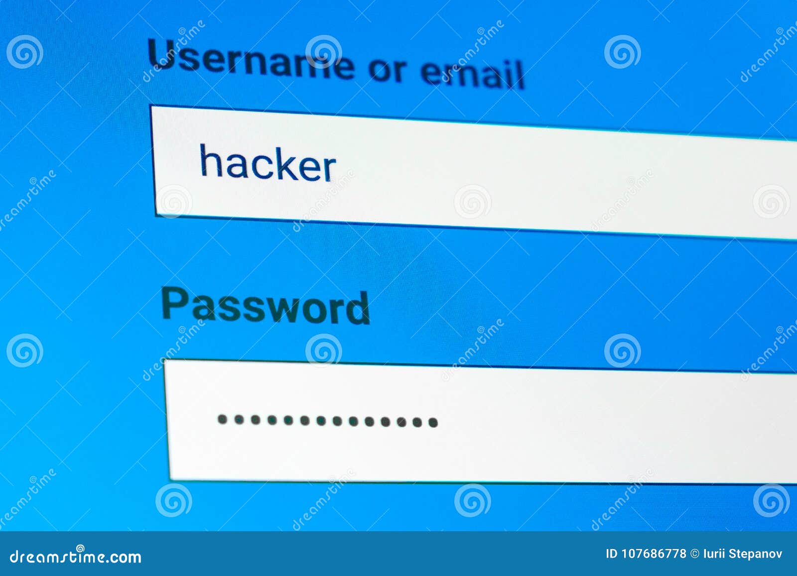 Login and Password Fields on Screen Stock Photo - Image of access ...
