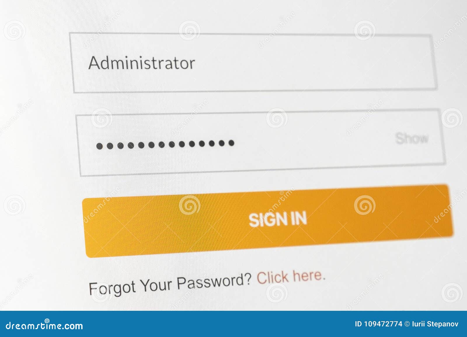Login and Password Fields on Screen Stock Photo - Image of messaging ...