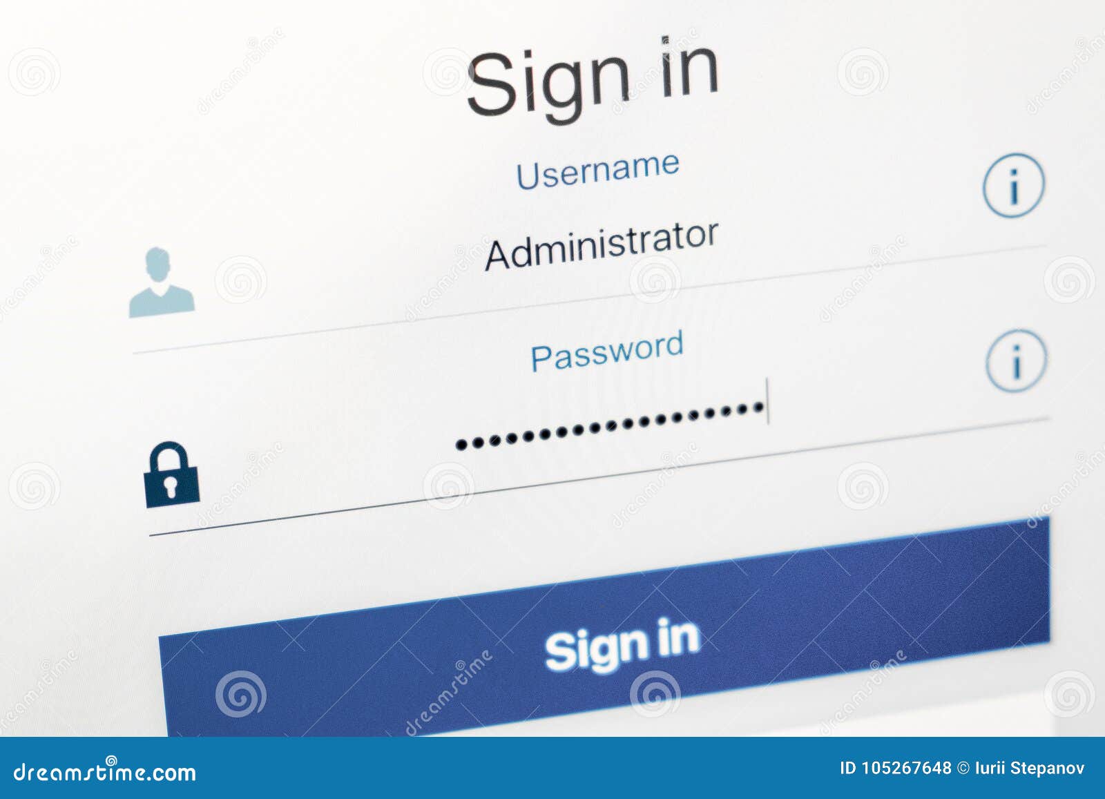 Login and Password Fields on Screen Stock Photo - Image of interface ...