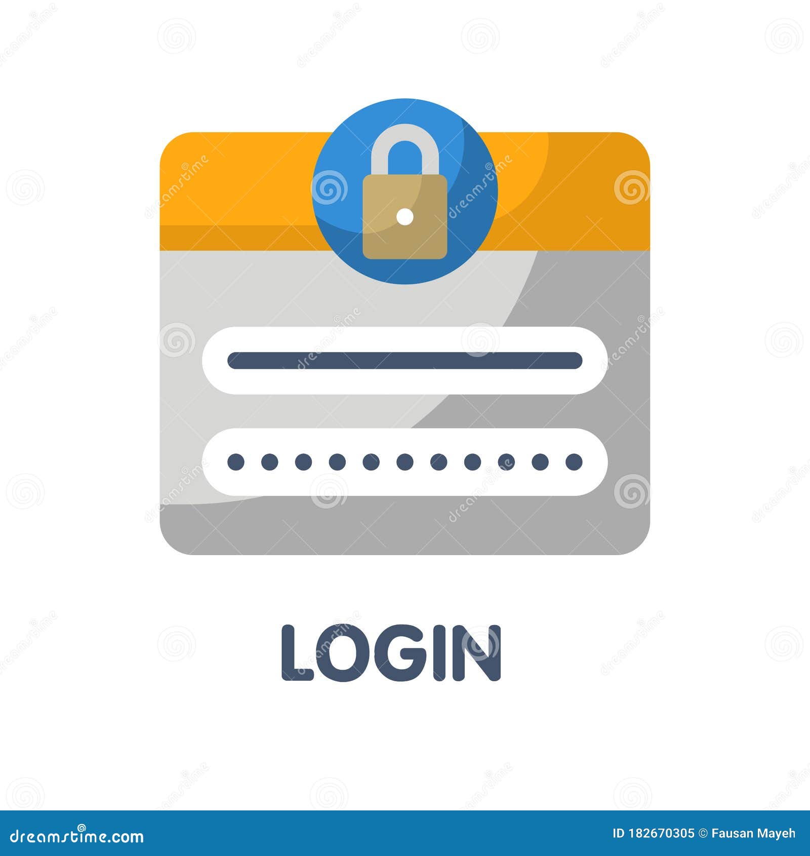 Login Password Flat Style Icon Design Illustration on White Background ...