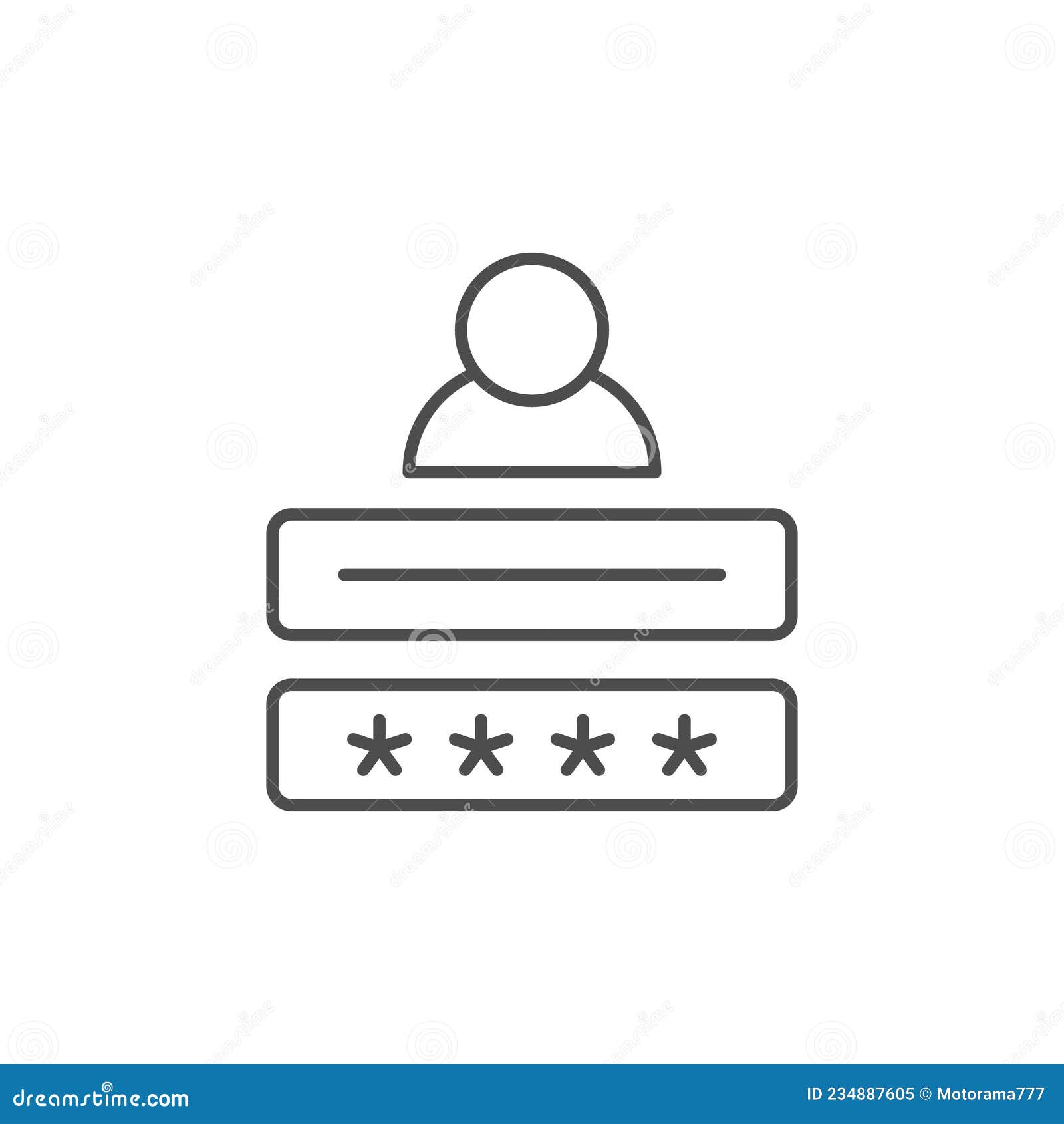 Login and Password Line Outline Icon Stock Vector - Illustration of ...