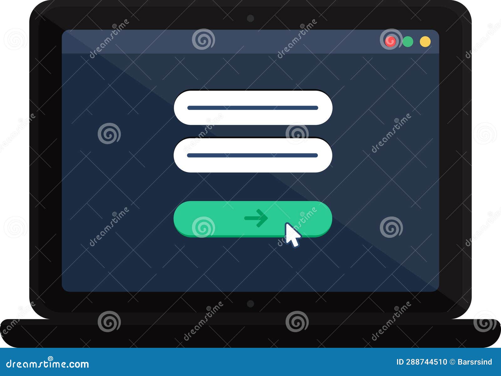Login and Password Website on Portable Laptop Stock Vector ...
