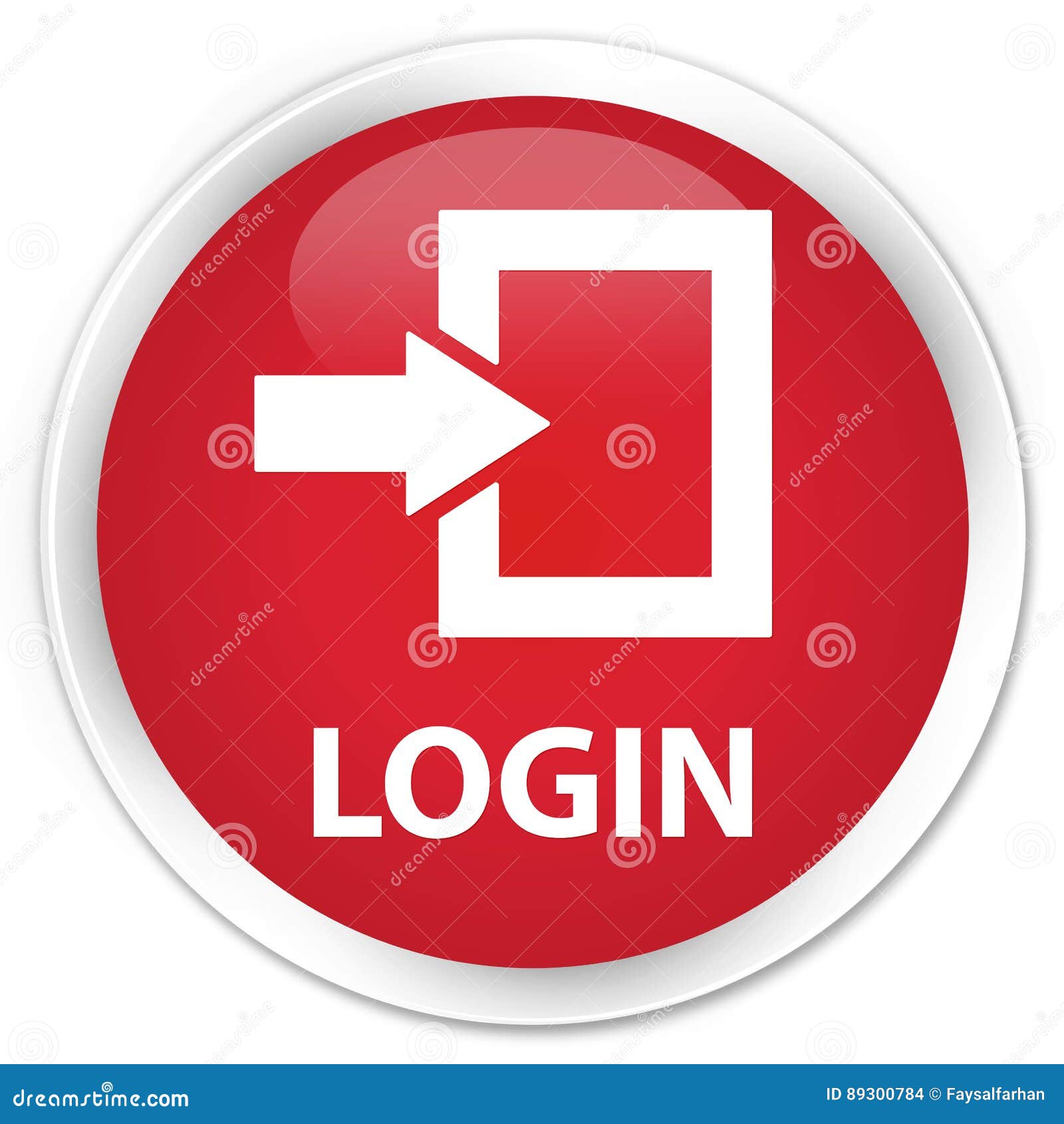 Login Premium Red Round Button Stock Illustration - Illustration of ...