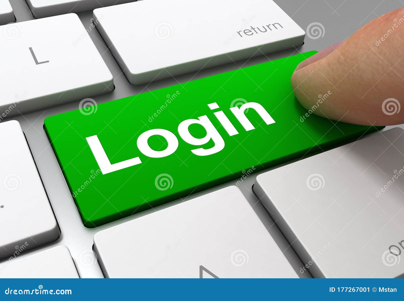 Login Push Button Concept 3d Illustration Stock Illustration ...