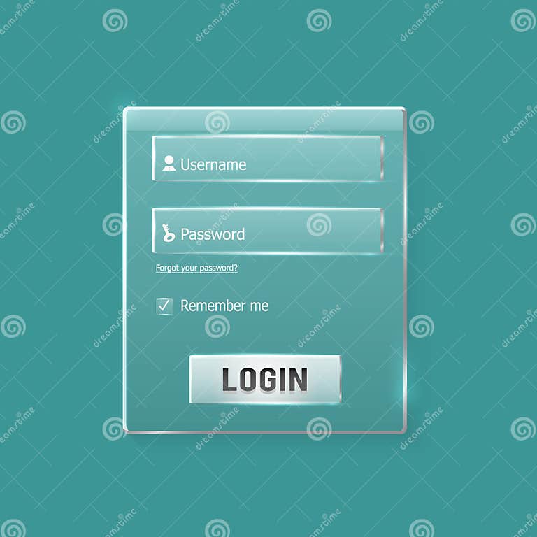 Login and Register Web Glossy Form Stock Vector - Illustration of ...