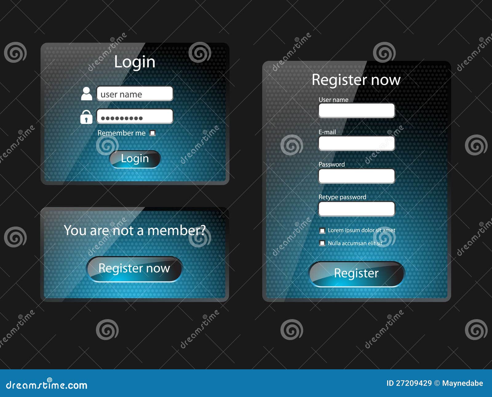 Login and Register Web Screens Stock Vector - Illustration of banking ...