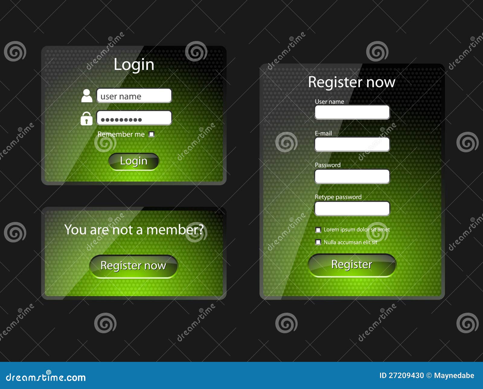 Login and Register Web Screens-vector Stock Vector - Illustration of ...