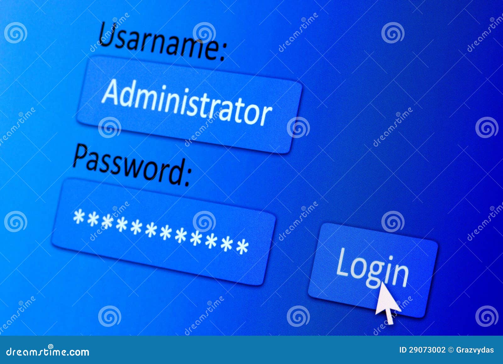 Login screen stock photo. Image of user, computer, screen - 29073002