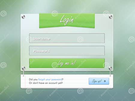 Login Screen Green Online User Web Page Stock Vector - Illustration of ...