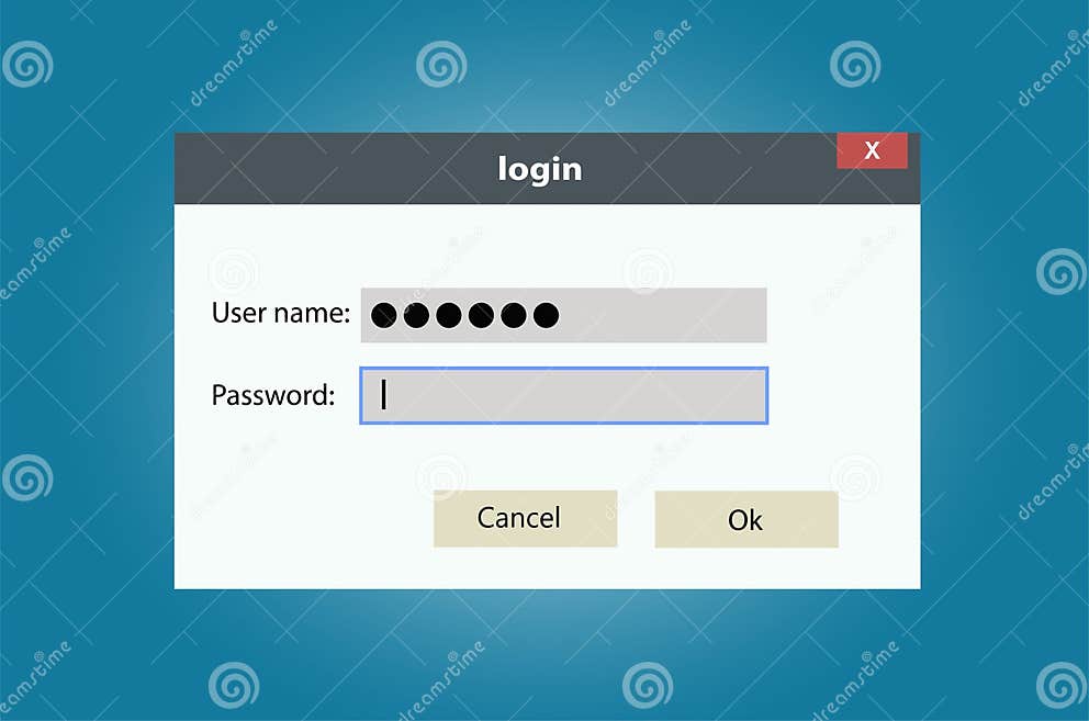 Login Screen of the Operating System User. Stock Vector - Illustration ...