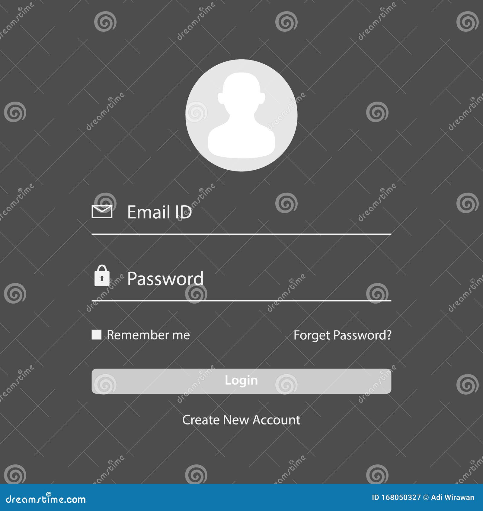 Login Screen and Sign in Form Template for Mobile App or Website Design ...