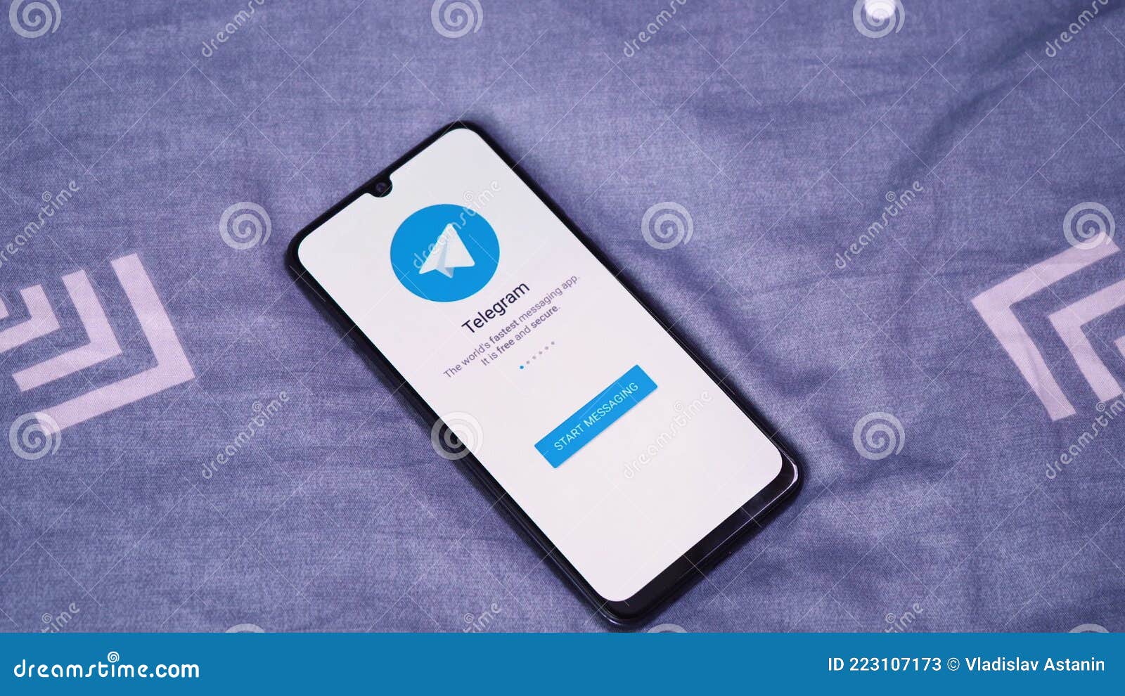 Login Screen of the Telegram Application on the Phone. Moscow Russia 05 ...