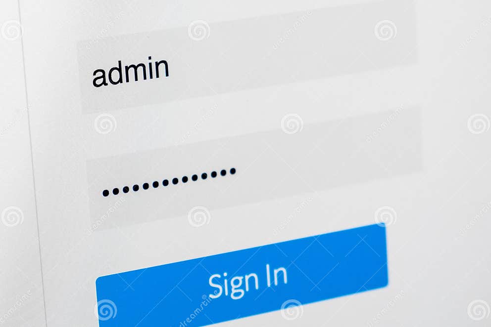 Login Screen. Username and Password on Computer Screen Stock Image ...