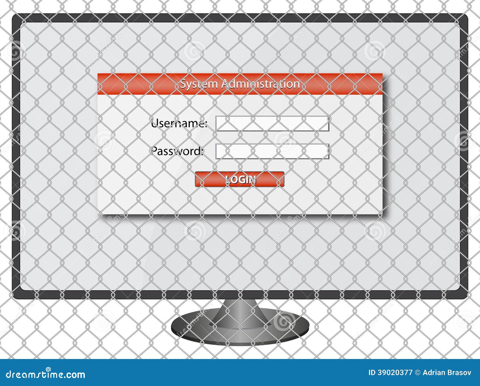 Protected System Administration Stock Illustration - Illustration of fence, secret: 39020377