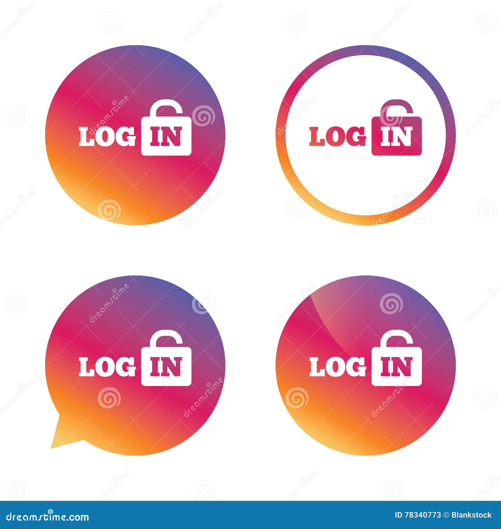 Login Sign Icon. Sign in Symbol. Lock Stock Vector - Illustration of ...