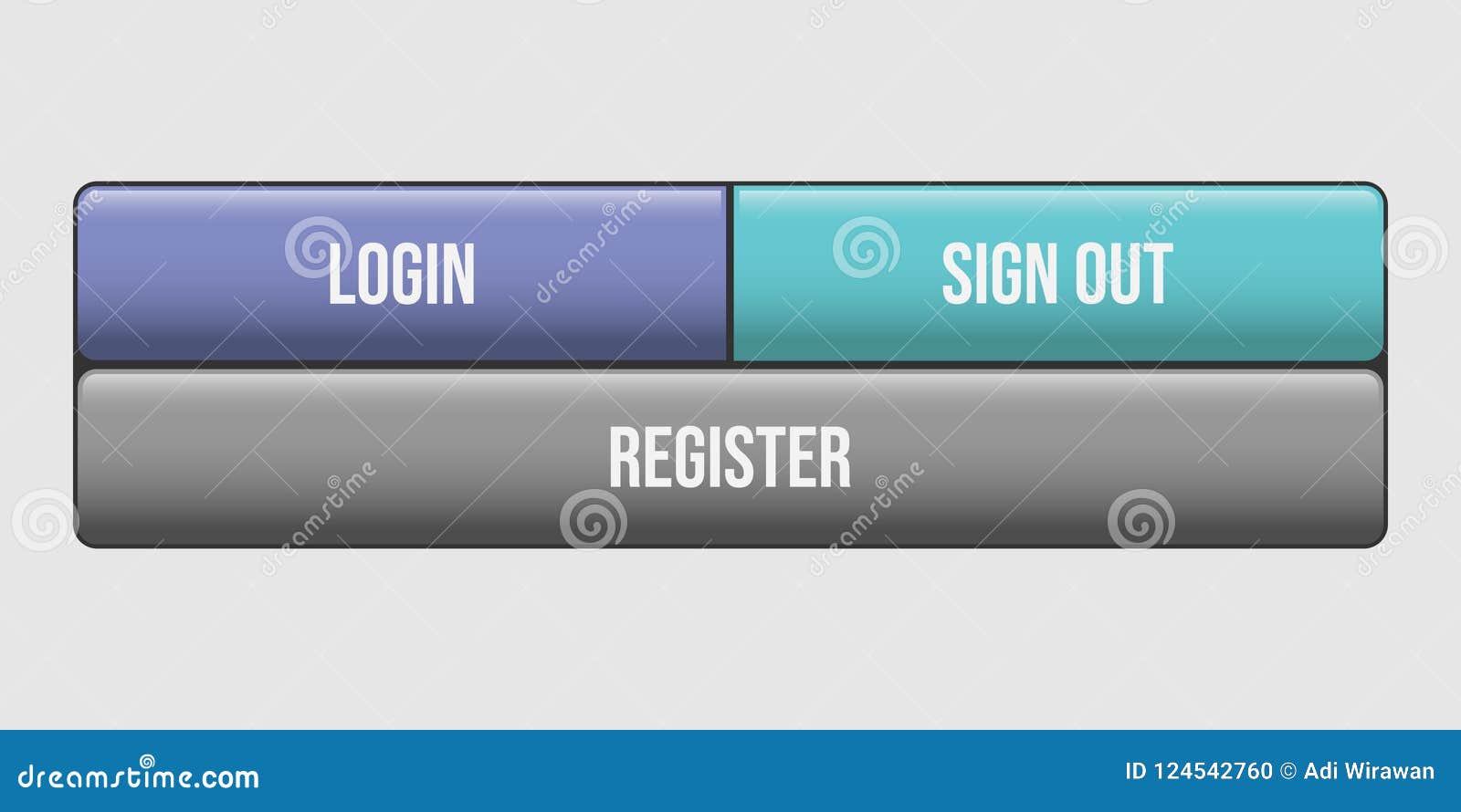 Login, Sign Out, and Register Web Button Icon Vector. Stock Vector ...