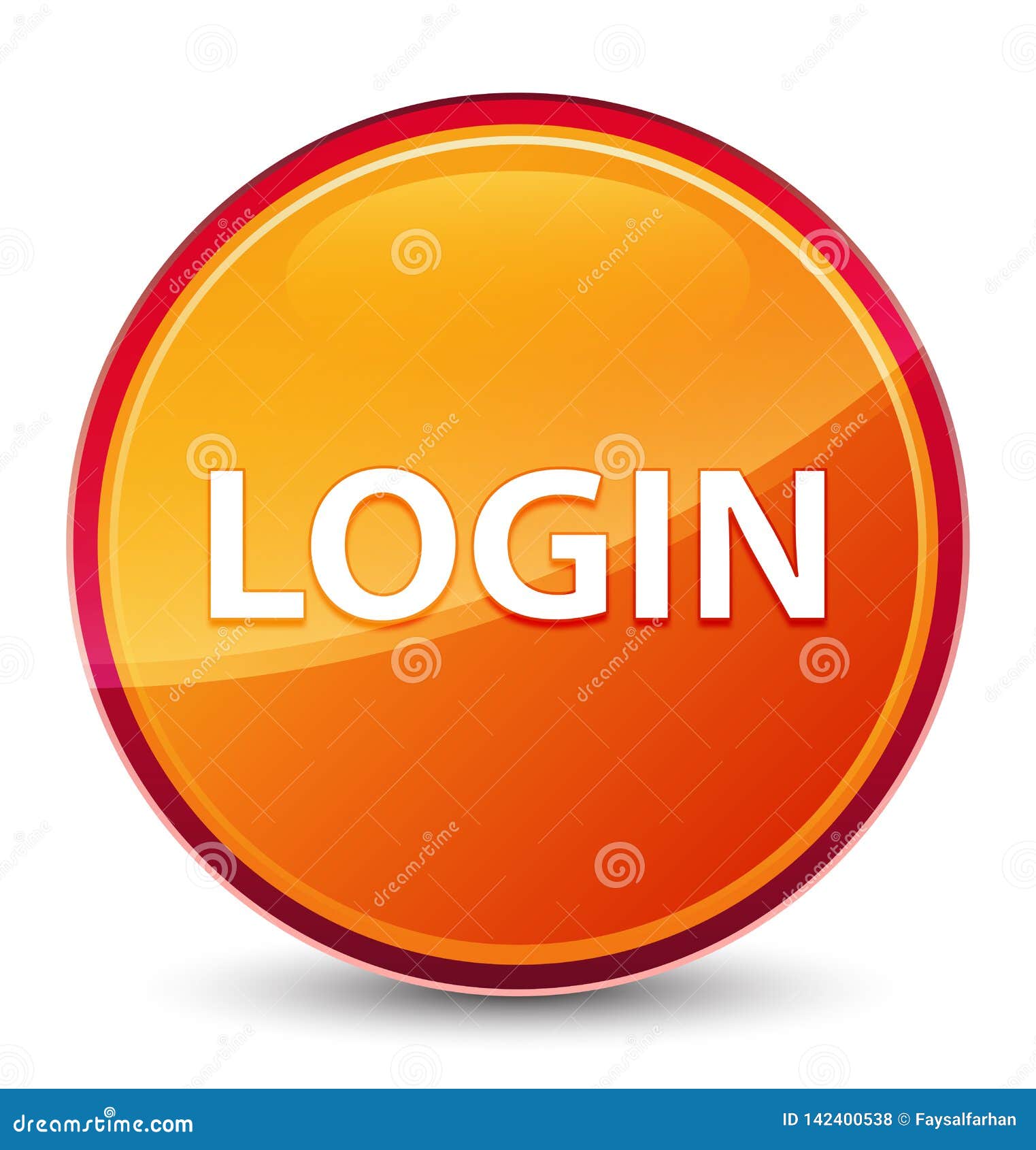 Login Special Glassy Orange Round Button Stock Vector - Illustration of ...