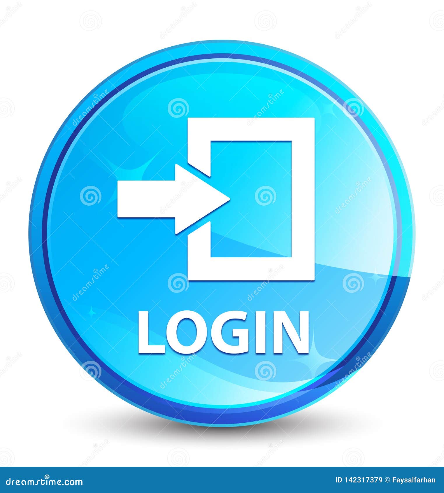 Login Splash Natural Blue Round Button Stock Illustration ...