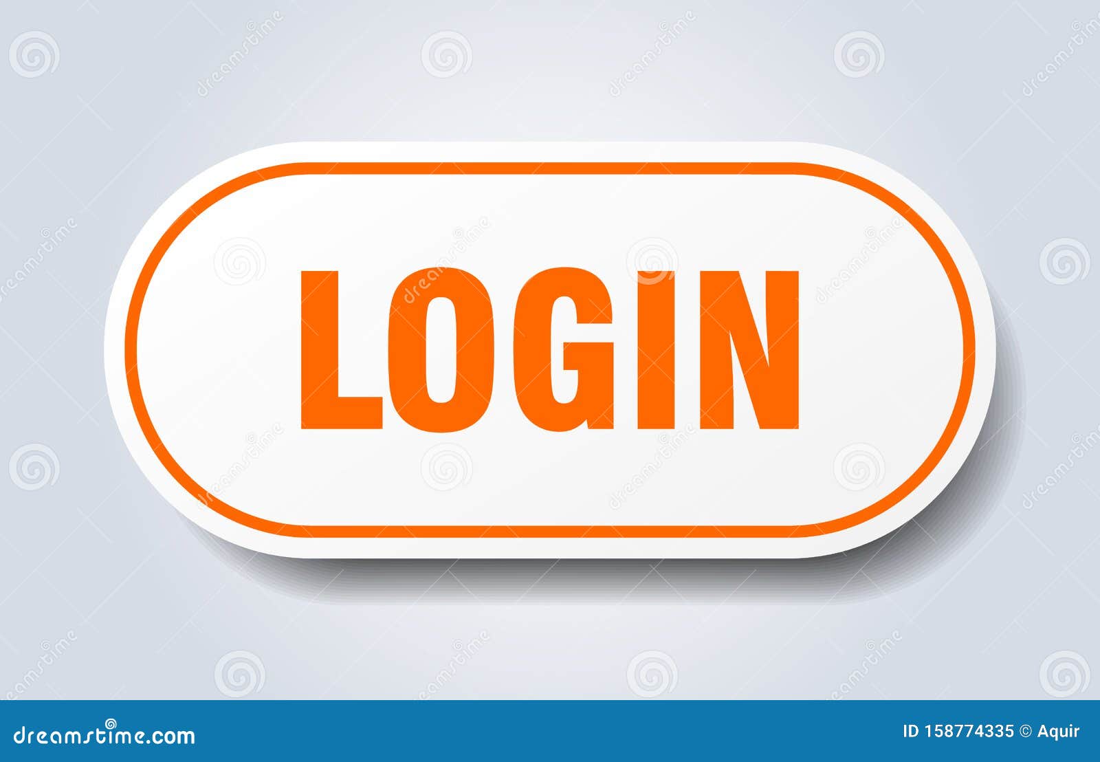 Login sticker. stock vector. Illustration of label, button - 158774335