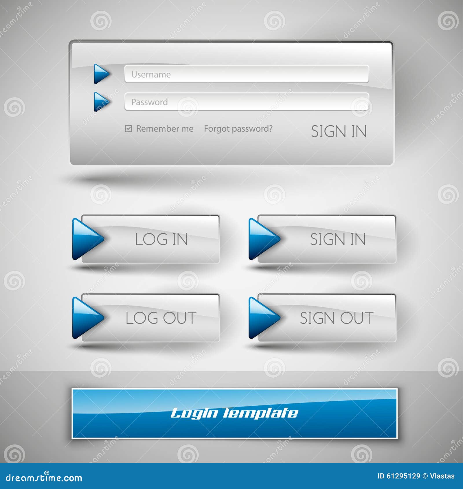 Login Template stock vector. Illustration of name, logout - 61295129