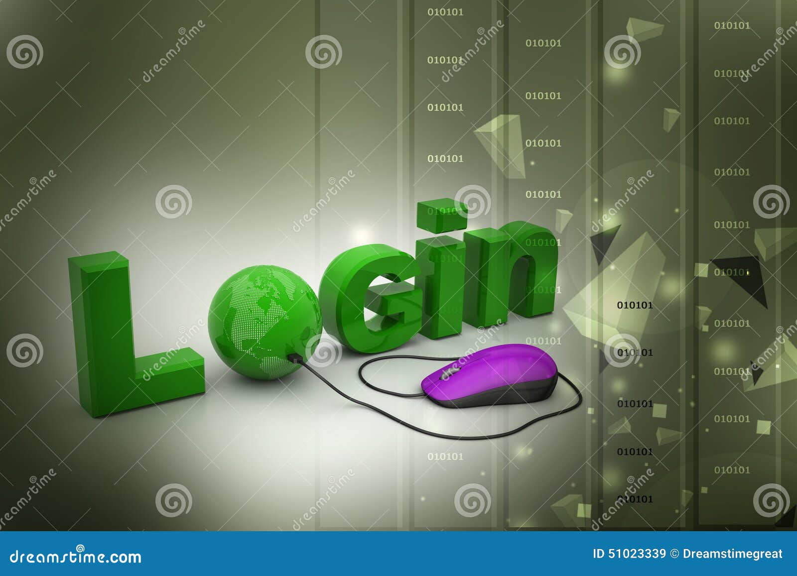 Login Text Connect with Computer Mouse Stock Illustration ...