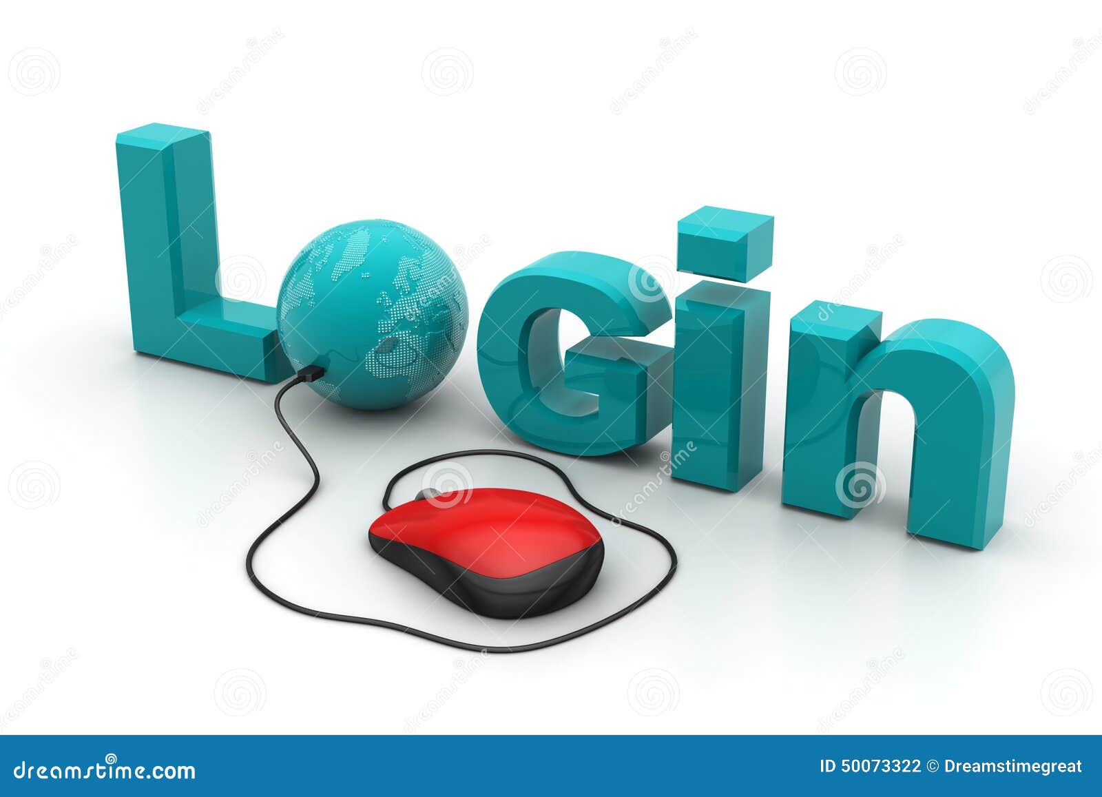Login Text Connect with Computer Mouse Stock Illustration ...