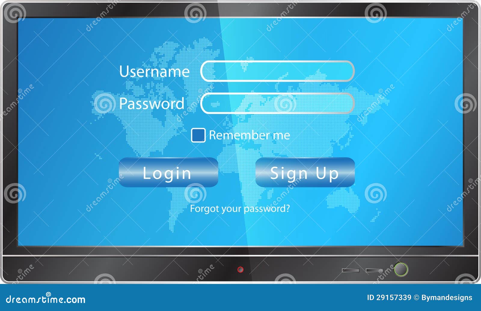 Login TV stock vector. Illustration of hdtv, graphic - 29157339